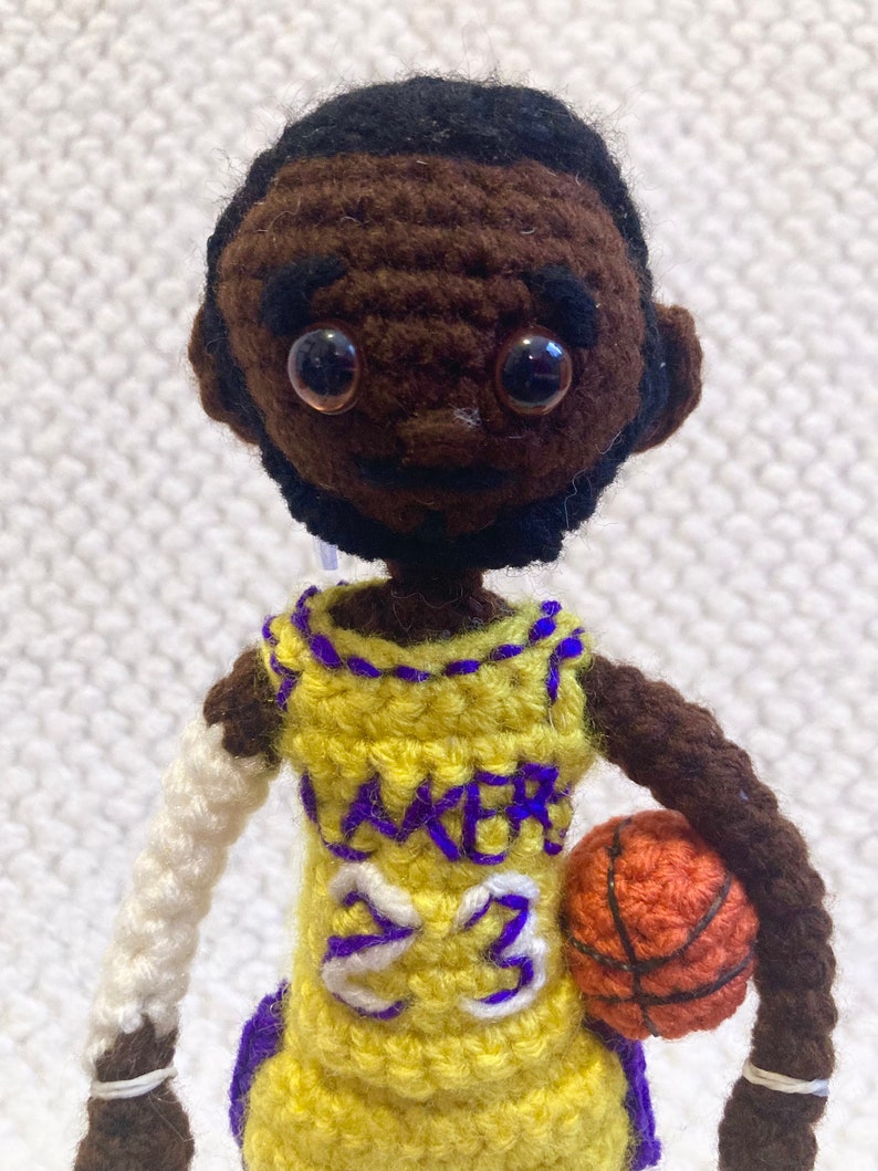 Crochet LA Lakers Lebron James Doll, Custom Crochet Basketball Player ...