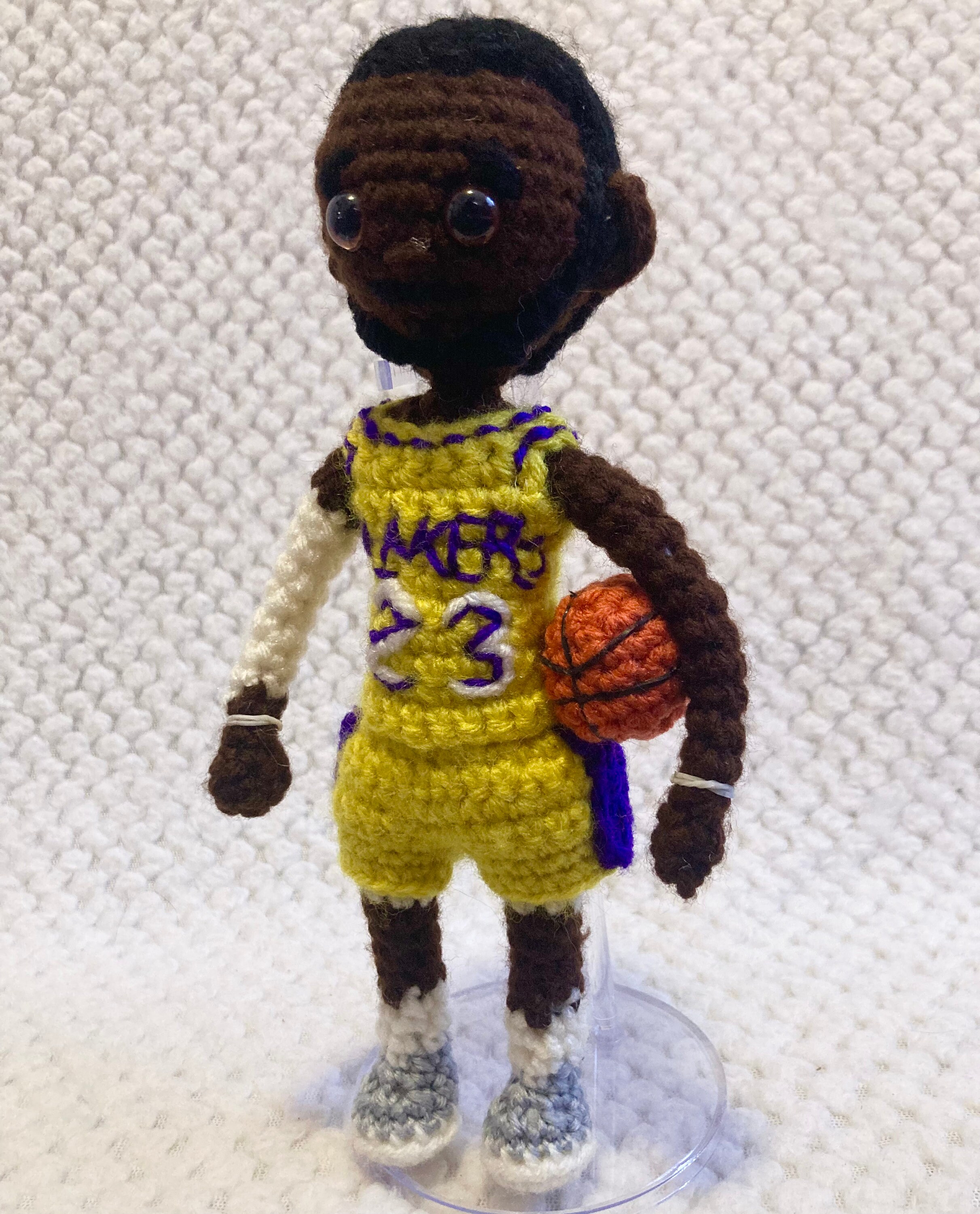 Crochet LA Lakers Lebron James Doll, Custom Crochet Basketball Player ...