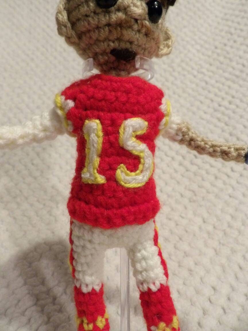 Crochet Kansas City Chiefs Patrick Mahomes Doll Handmade Custom ...