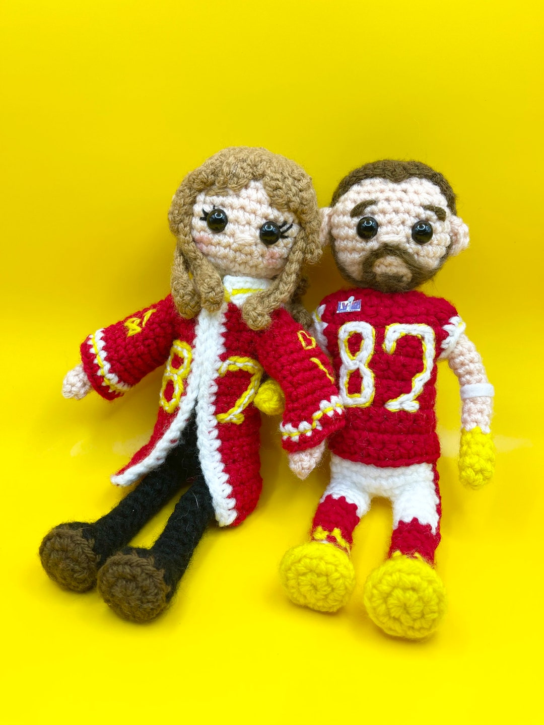 Crochet Kansas City Chiefs Taylor Swift and Travis Kelce Engagment ...