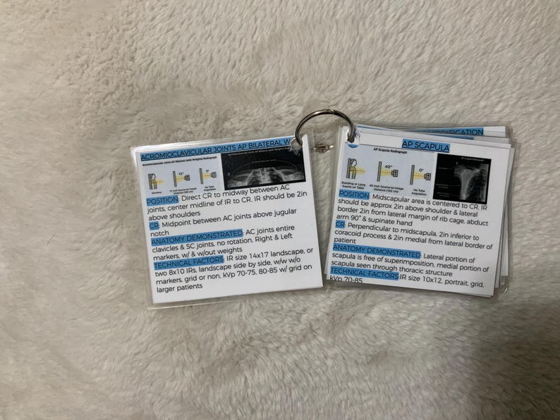 X-ray Notes Positioning Flashcards - Etsy