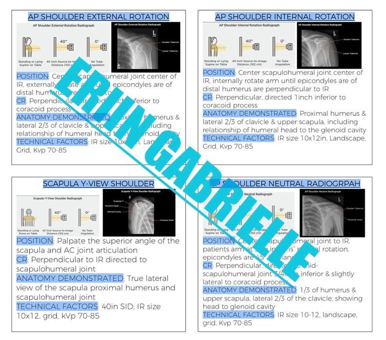 X-ray Notes Positioning Flashcards - Etsy