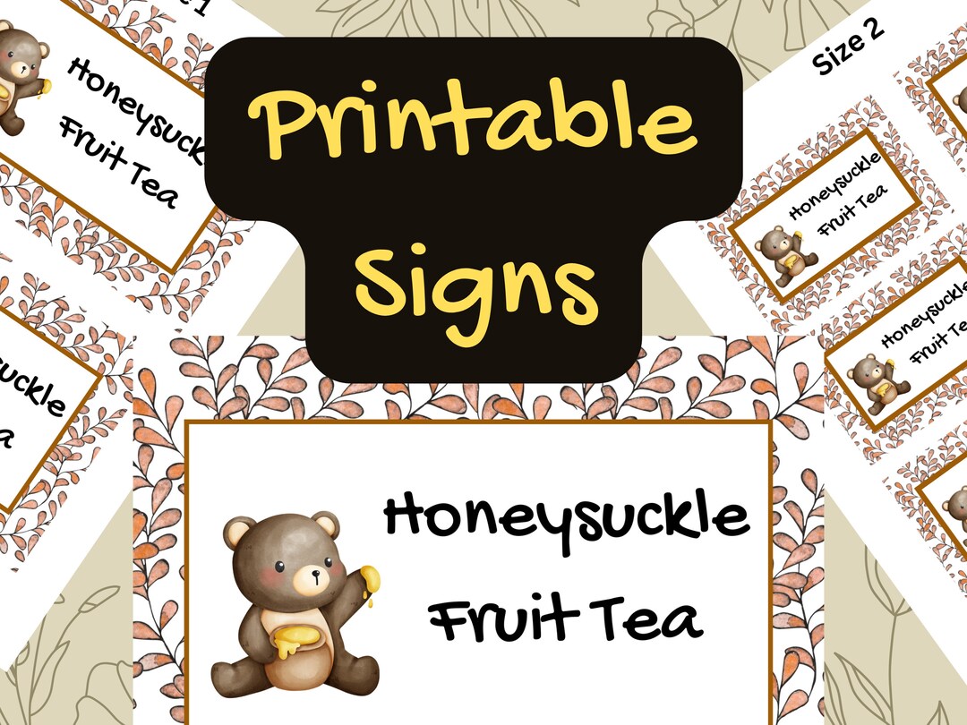 Honeysuckle Punch Printable Signs for Parties - Etsy
