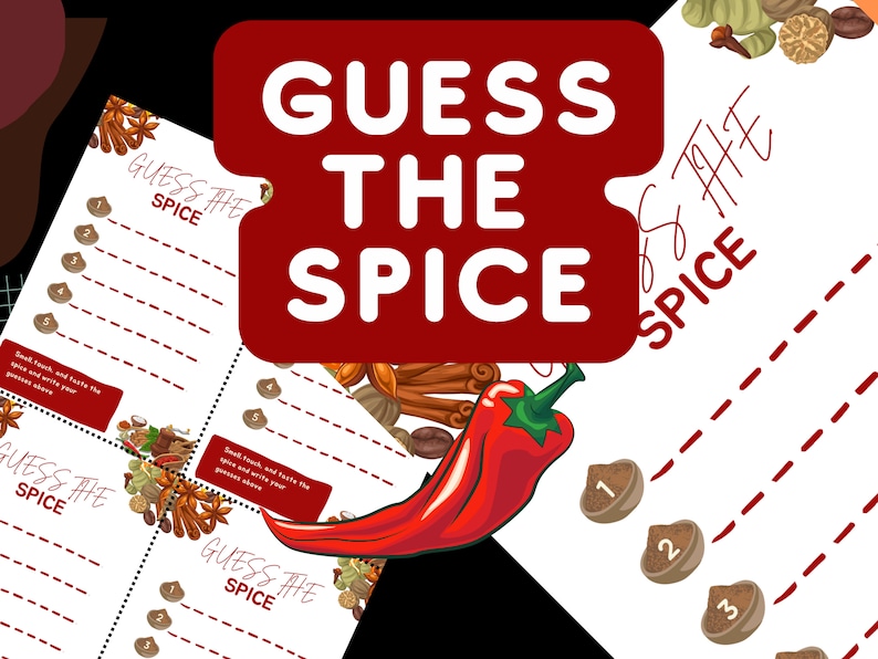 Guess the Spice Printable Party Game for Bridal Showers, Birthday ...