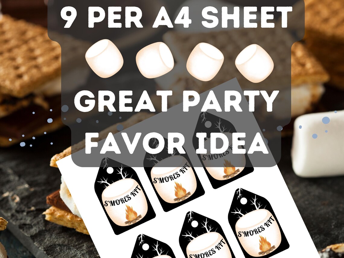 DIY S'mores Kit Gift Tag - Instant Download for Favor Bags - Etsy