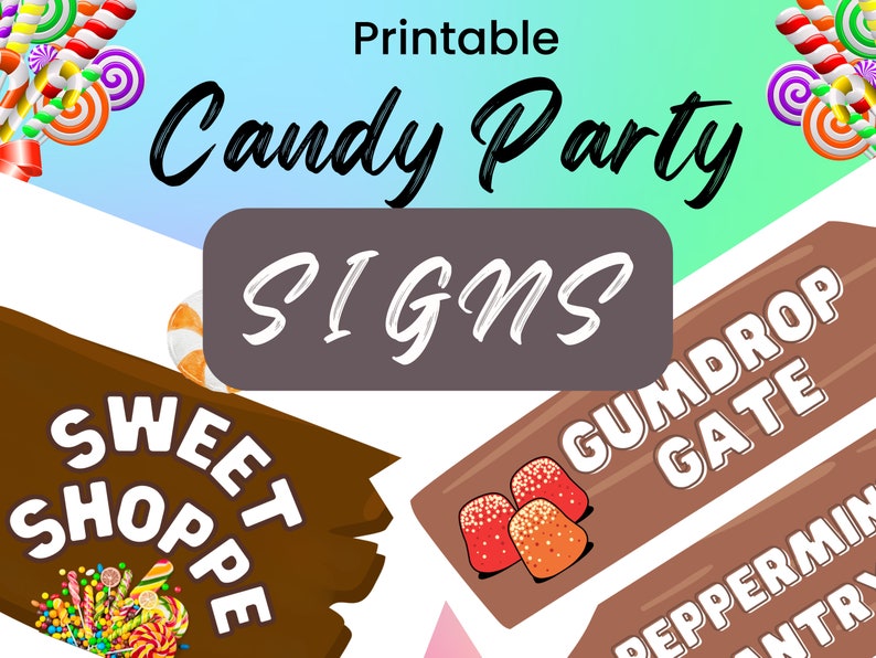Printable Candy Party Signs - Etsy