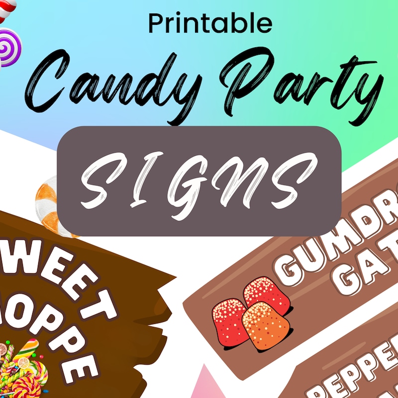 Candyland Printable Signs - Etsy