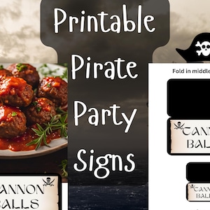 Pirate Themed Printable Party Signs and Tags - Etsy
