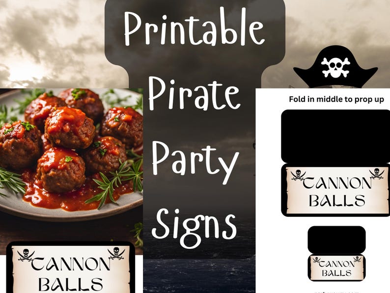 Pirate Themed Printable Party Signs and Tags - Etsy
