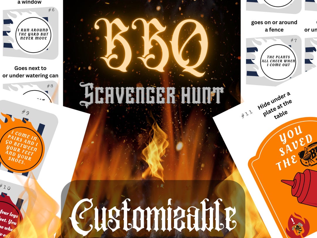 BBQ Scavenger Hunt Printable and Customizable - Etsy