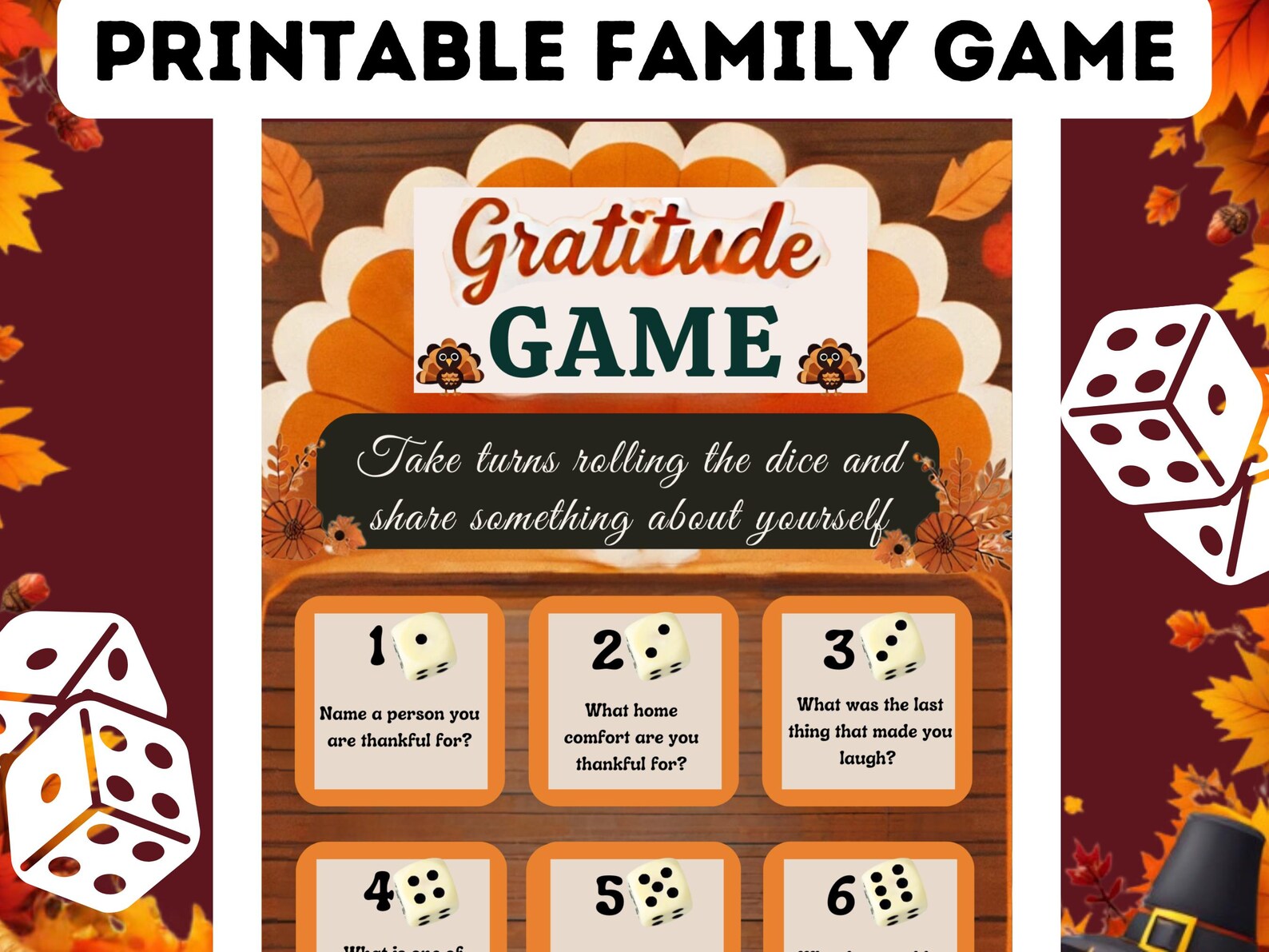 Thanksgiving Gratitude Game Printable - Share What You're Thankful For ...
