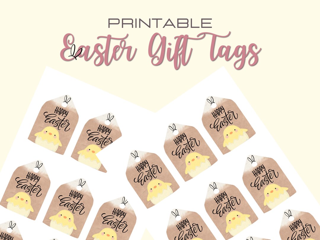 Easter Printable Gift Tag With Chick in Egg - Etsy