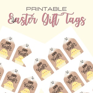 Easter Printable Gift Tag With Chick in Egg - Etsy