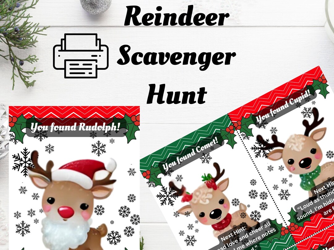 Festive Reindeer Search: Printable Christmas Scavenger Hunt - Etsy