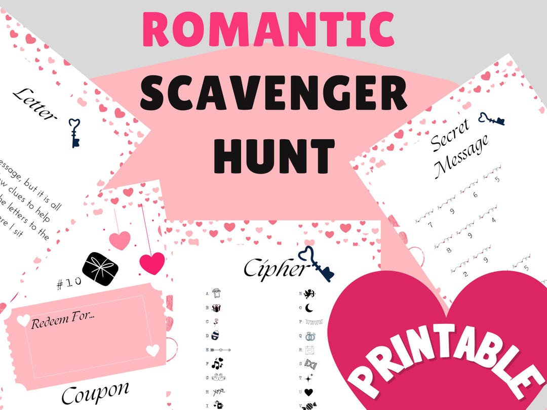 Customizable Romantic Scavenger Hunt for Dates Nights | Birthdays ...