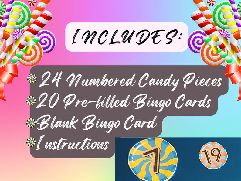Candy Hunt Bingo Printable Game - Etsy