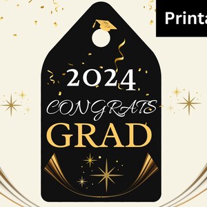 Class of 2024 Graduation Printable Favor Tag - Congratulations Graduate ...