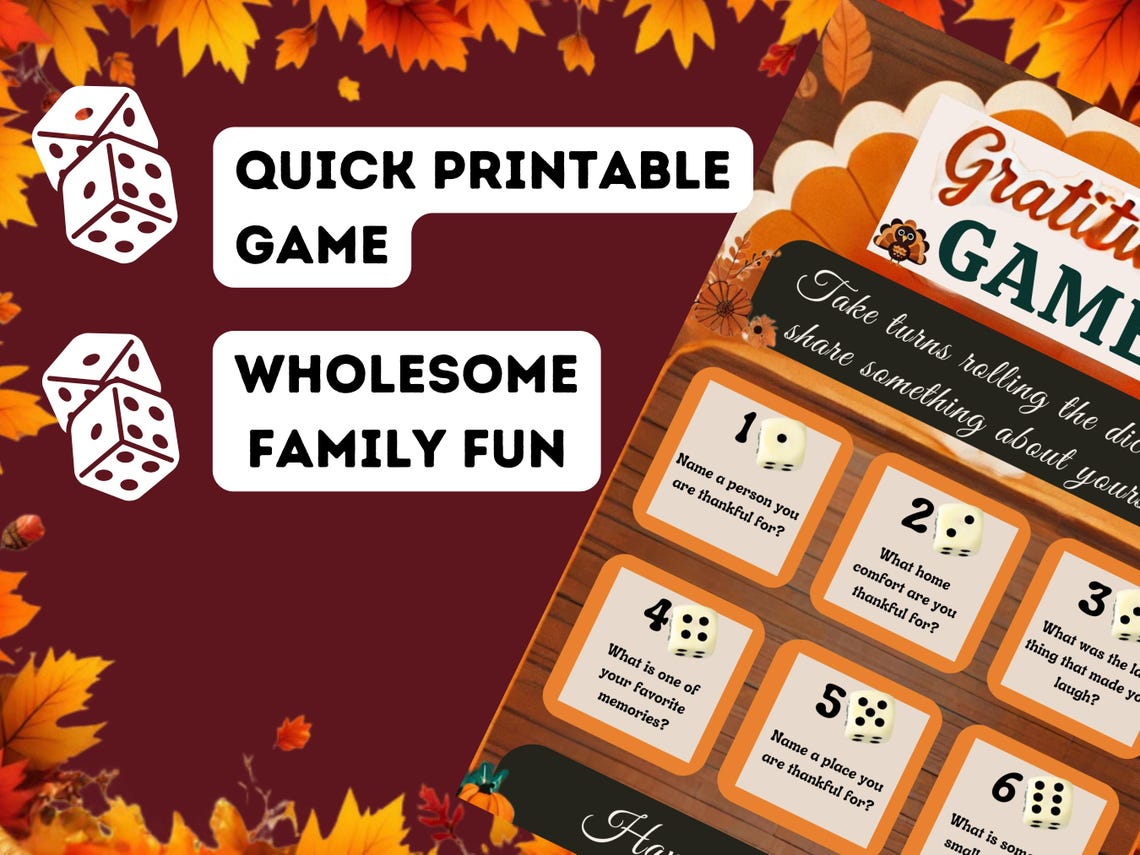 Thanksgiving Gratitude Game Printable - Share What You're Thankful For ...