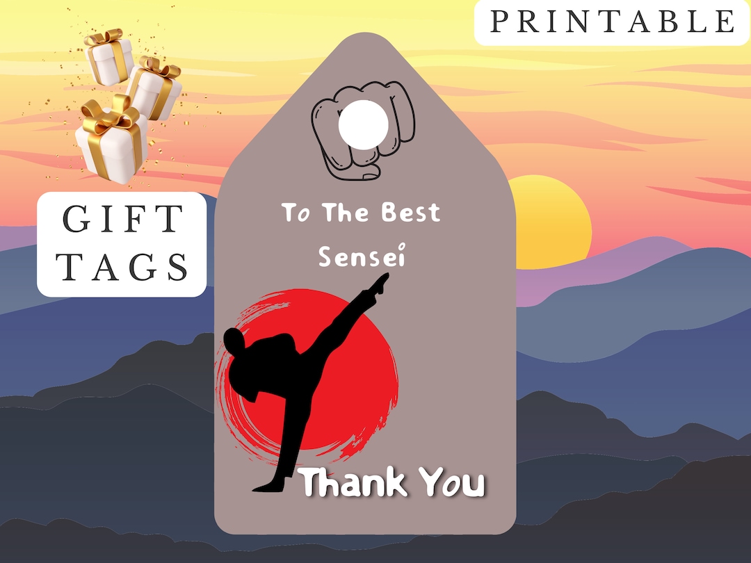 Best Karate Teacher Thank You Tag - Printable Gift for Sensei - Etsy
