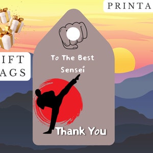 Best Karate Teacher Thank You Tag - Printable Gift for Sensei - Etsy