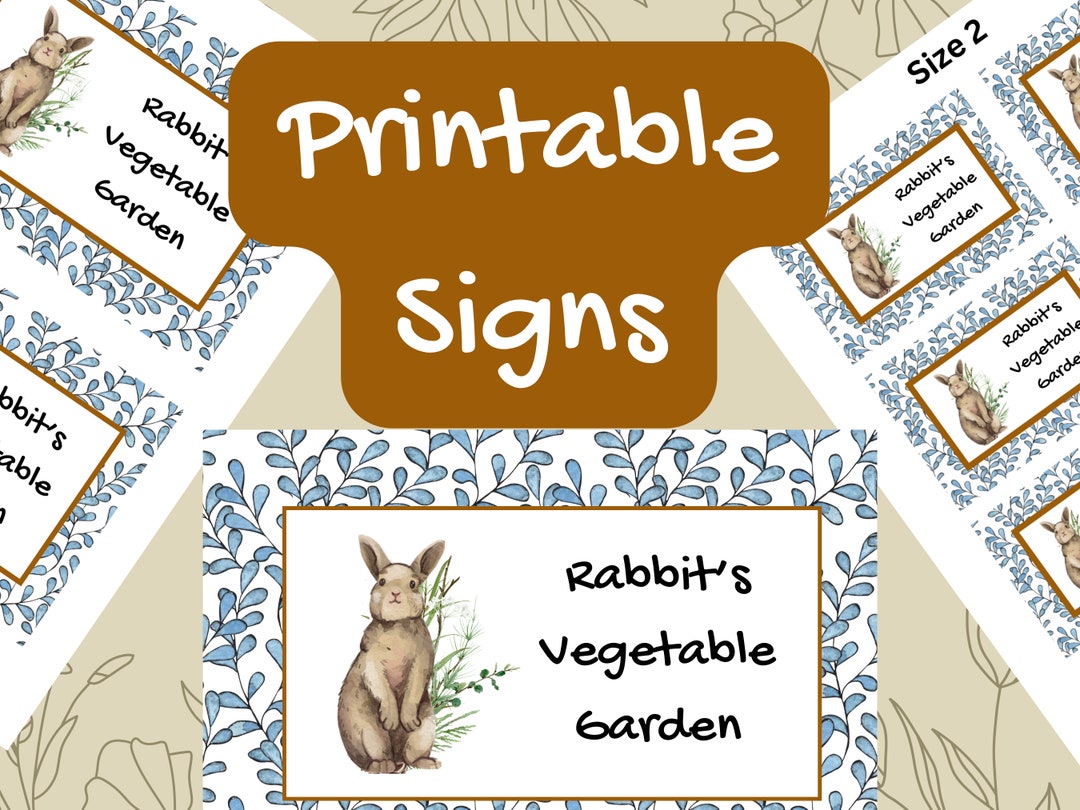 Rabbit's Vegetable Garden Printable Signs for Veggie Platters and ...
