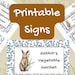 Rabbit's Vegetable Garden Printable Signs for Veggie Platters and ...