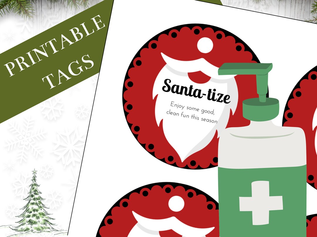 Santa-tize Printable Favor Tags - Etsy