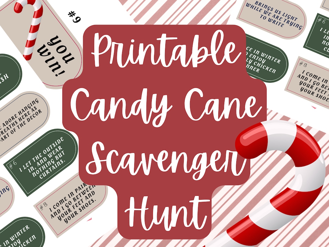 Candy Cane Printable Scavenger Hunt for Christmas Parties - Etsy