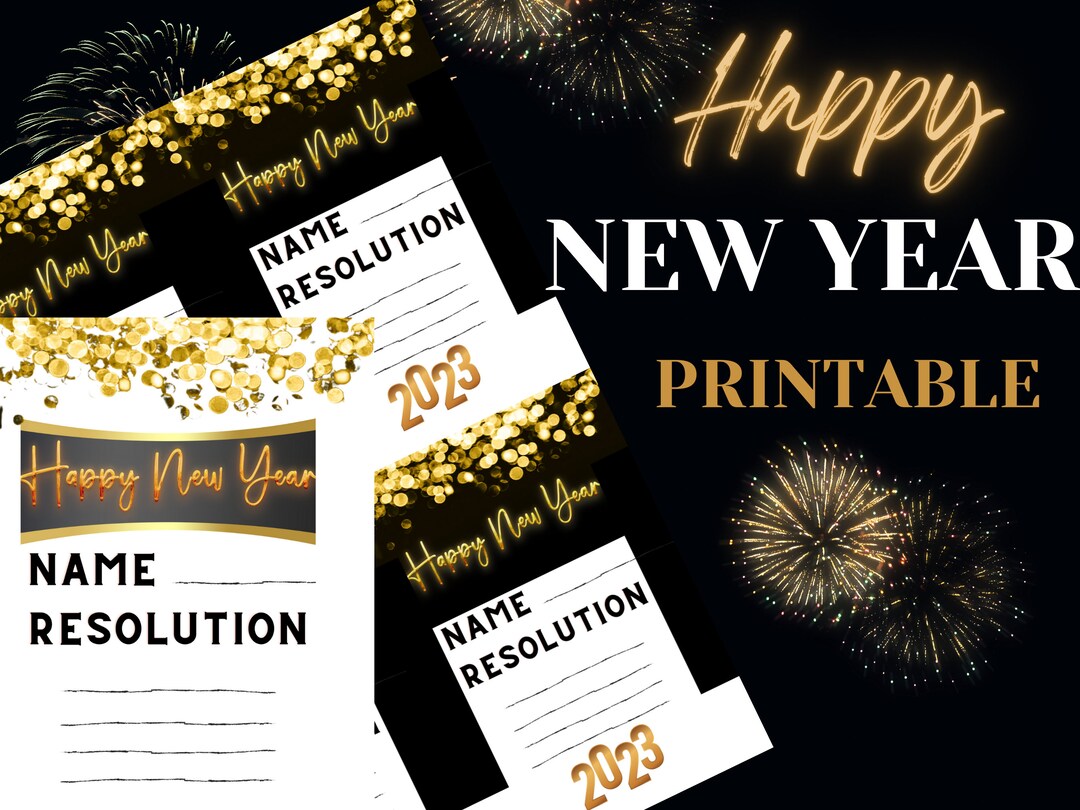 New Years Resolution Printable Cards - Etsy