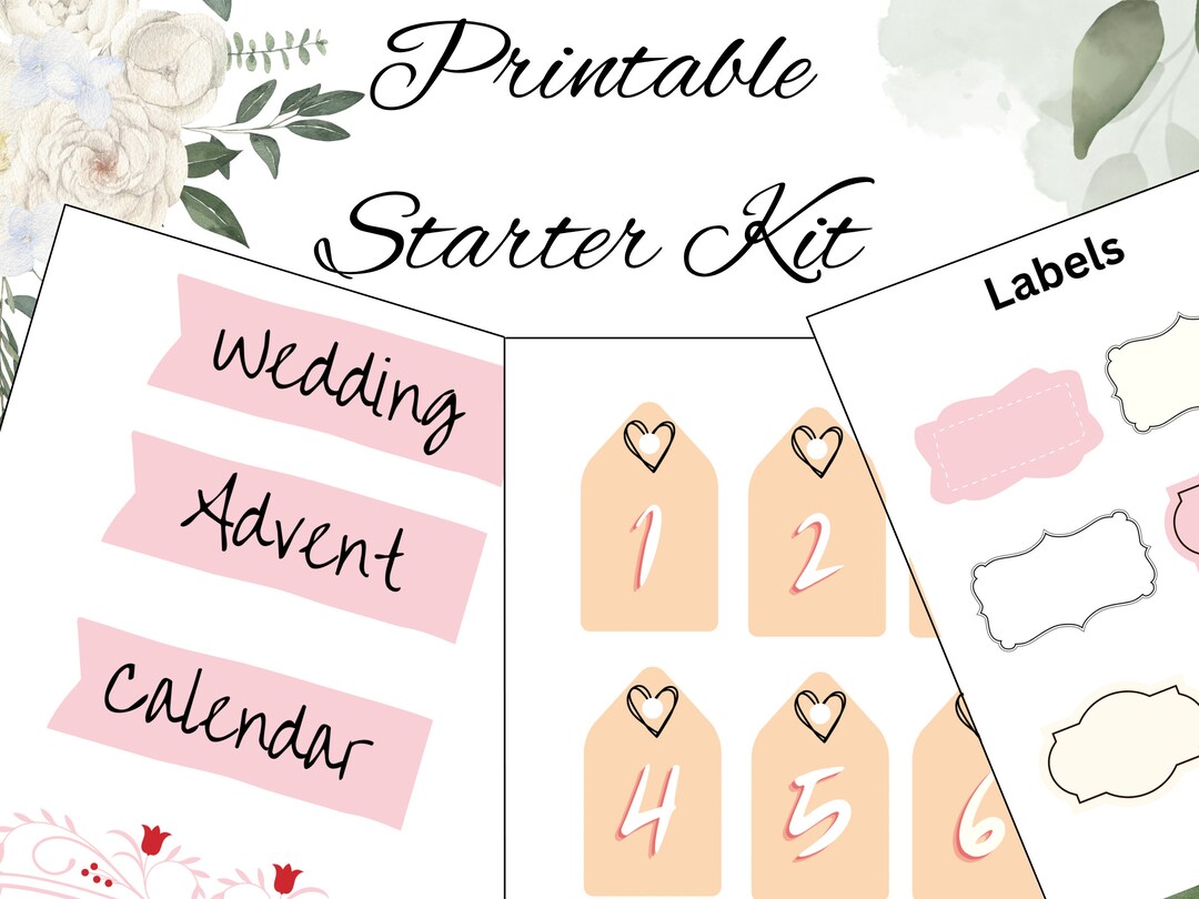 Wedding Advent Calendar Printable Starter Kit - Etsy
