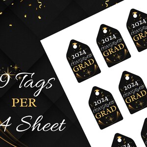 Class of 2024 Graduation Printable Favor Tag - Congratulations Graduate ...