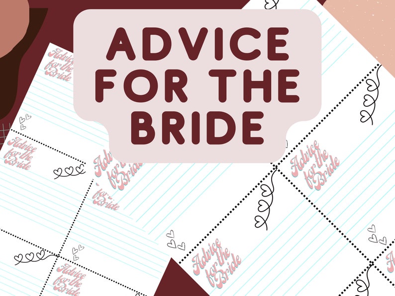 Advice for Bride Printable Cards - Etsy