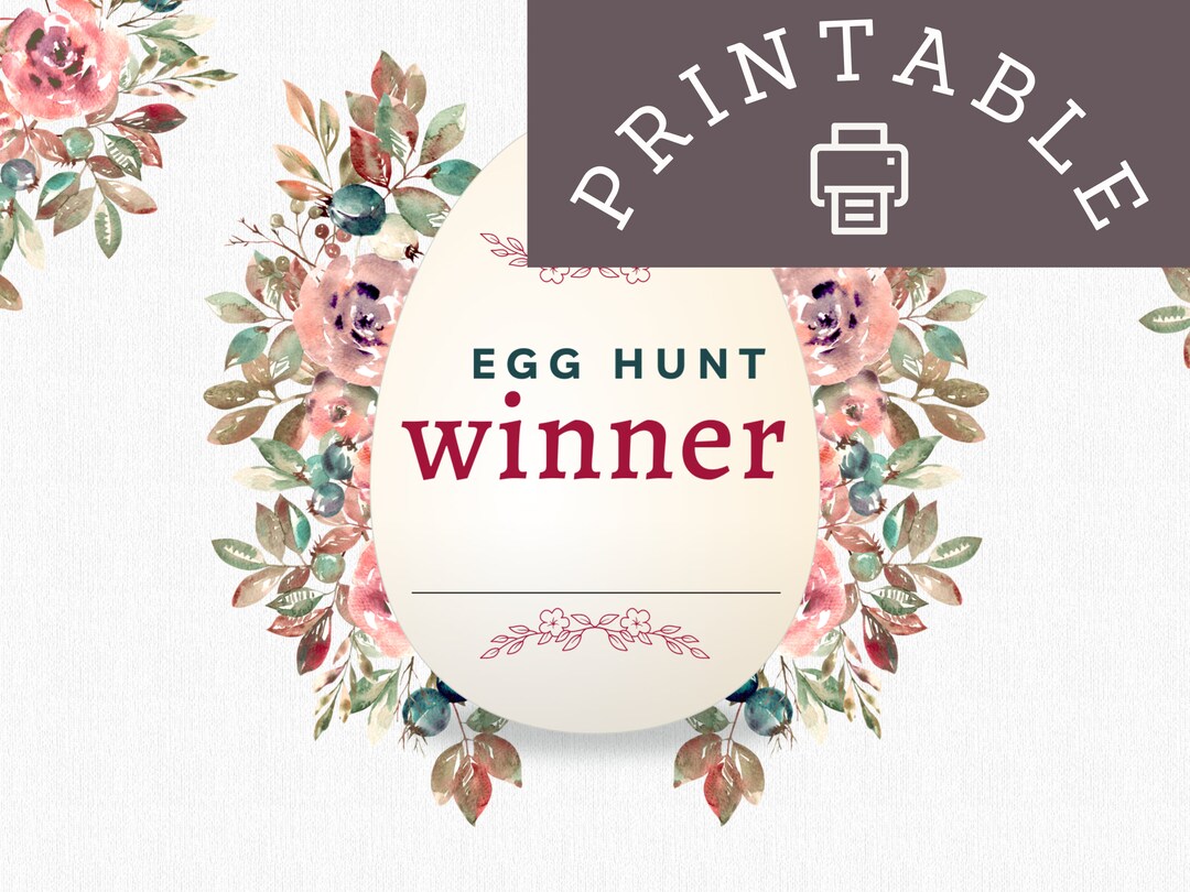 Egg Hunt Winner Printable Certificate for Easter Egg Hunts - Etsy