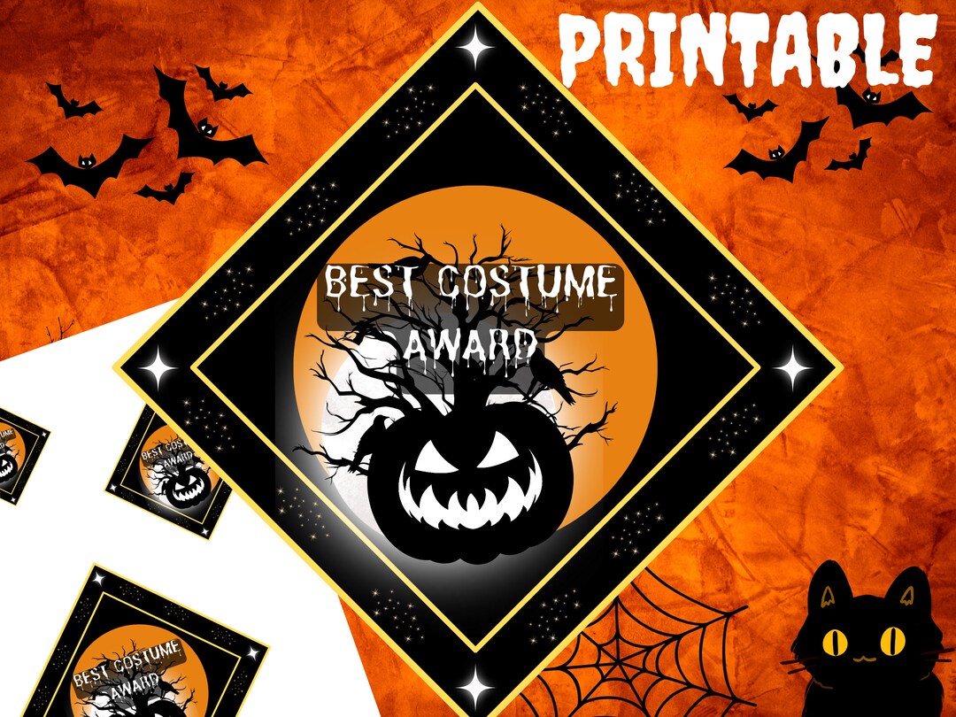 Spooky Season Must-have: Best Halloween Costume Award Tag Printable - Etsy