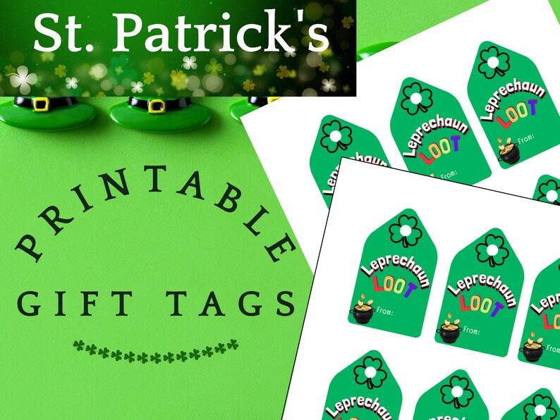 Leprechaun Loot Printable Gift Tags for St. Patrick's Day - Etsy
