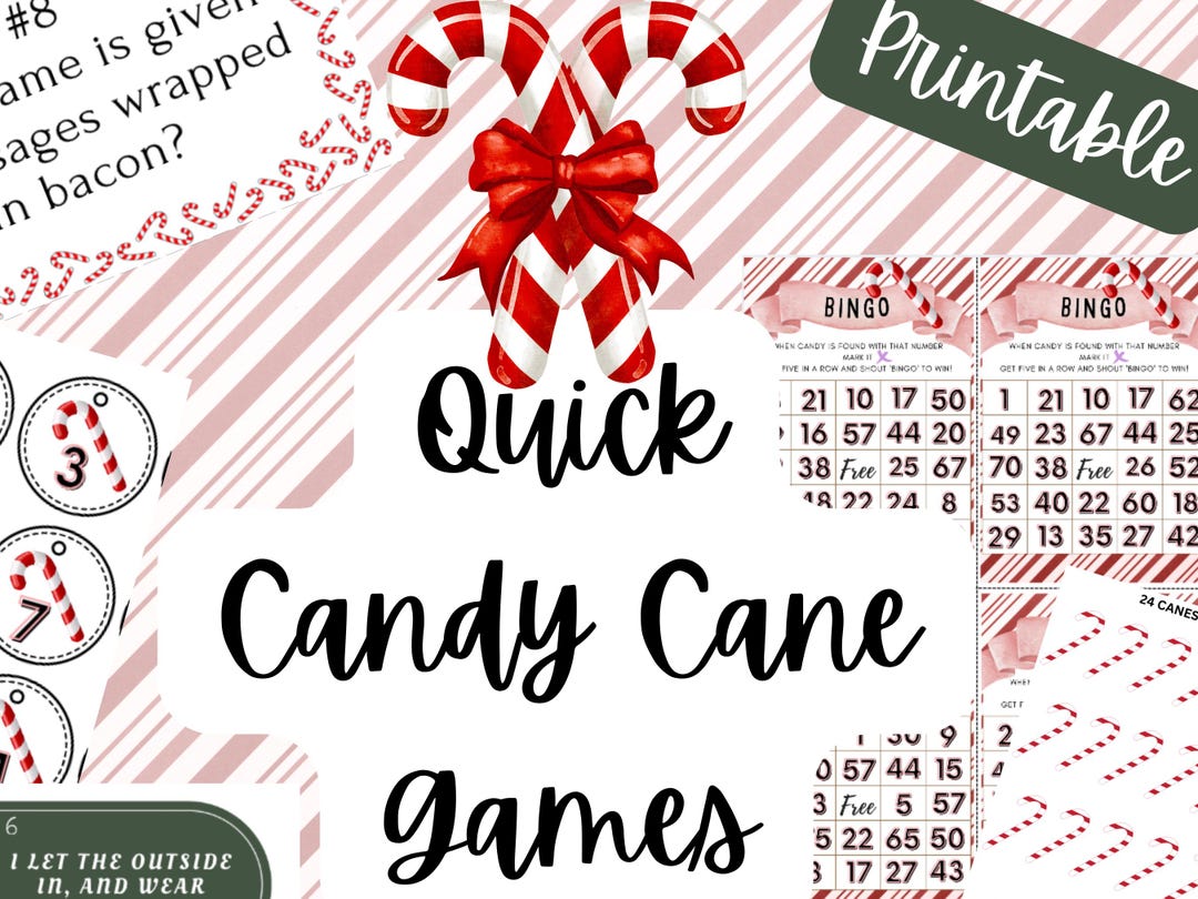 Quick Candy Cane Themed Printable Party Game Bundle - Etsy