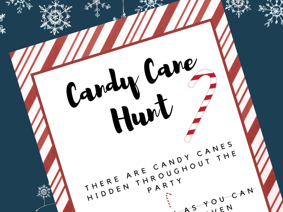 Candy Cane Hunt Printable Game With Board Game - Etsy