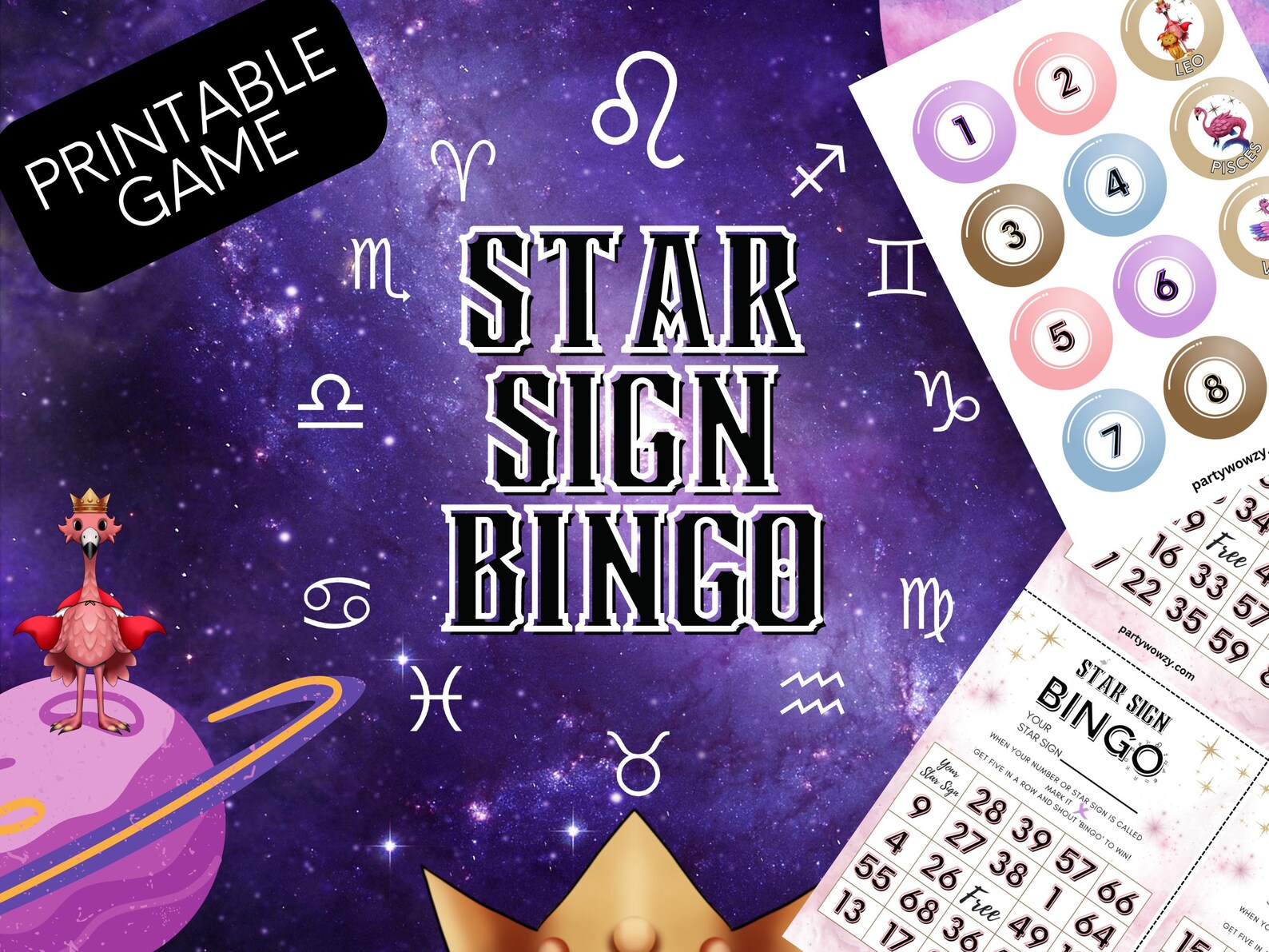 Star Sign Bingo Game - Printable Zodiac Cards - Etsy