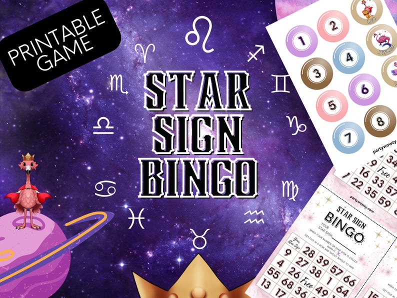 Star Sign Bingo Game - Printable Zodiac Cards - Etsy