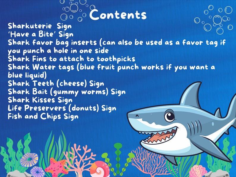 Shark Themed Party Signs for Birthdays, Showers, and Super Bowl Parties ...
