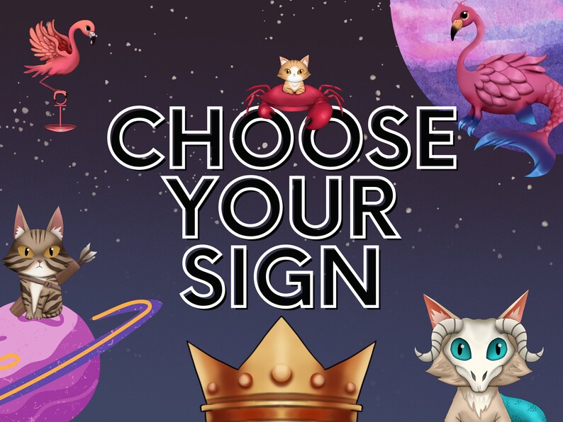 Star Sign Party Printable Party Game Match 5 Bingo Twist - Etsy