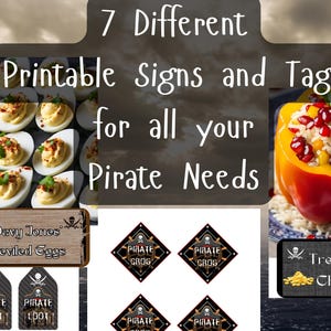 Pirate Themed Printable Party Signs and Tags - Etsy