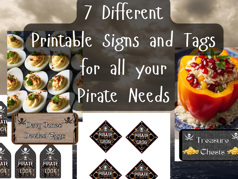 Pirate Themed Printable Party Signs and Tags - Etsy