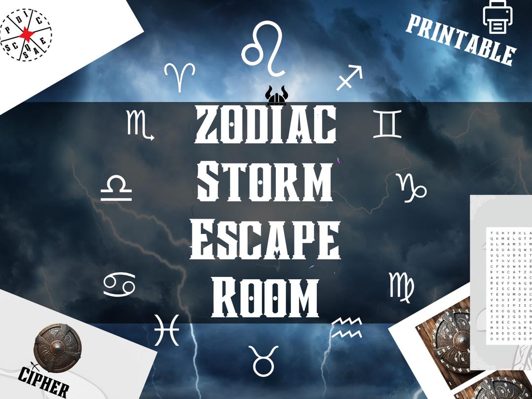 Zodiac Storm Quick Escape Room Printable Kit - Digital Download - Etsy