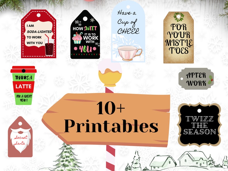 Christmas Favor Tags for Co-workers Bundle - Etsy