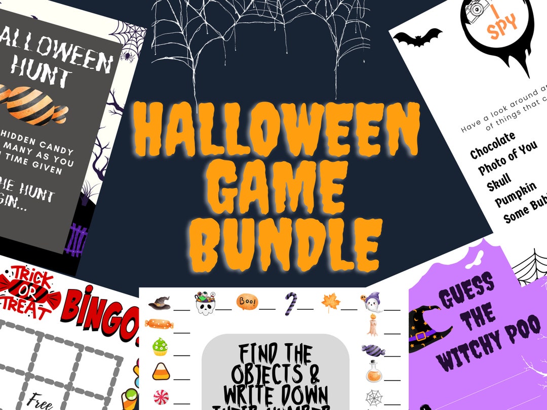 Halloween Printable Game Bundle for Parties Classrooms Kids Parties - Etsy