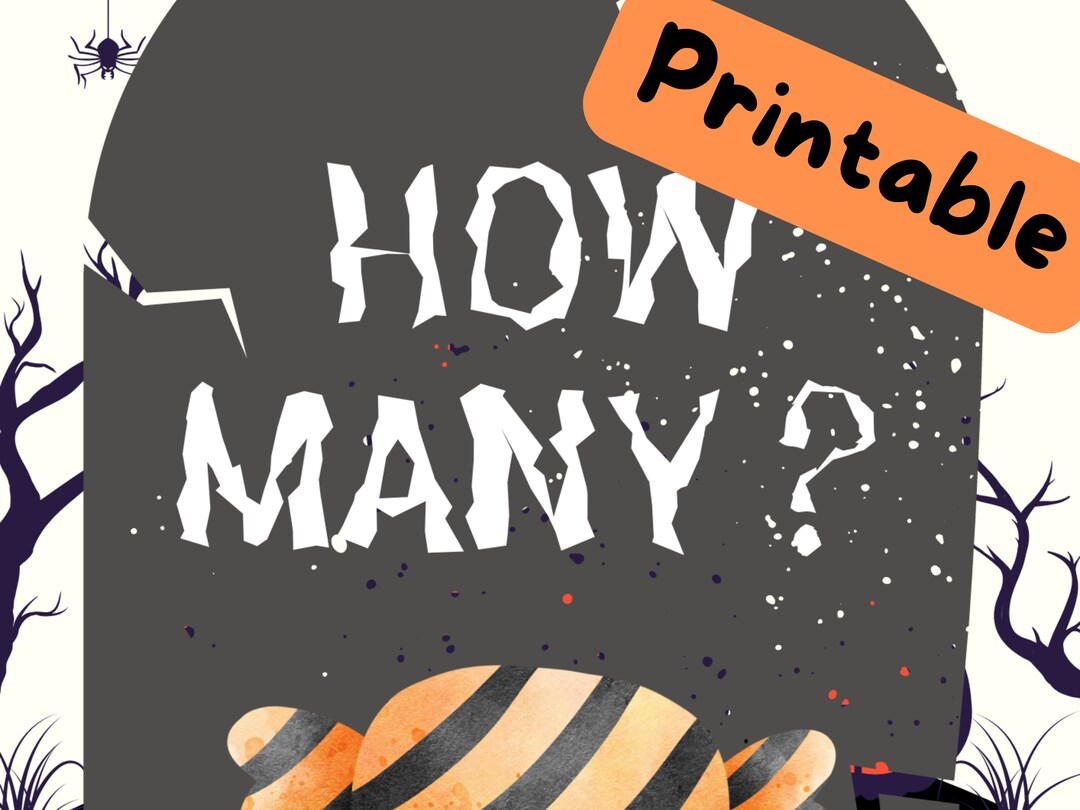 Guess How Many Candy Halloween Printable Game - Etsy