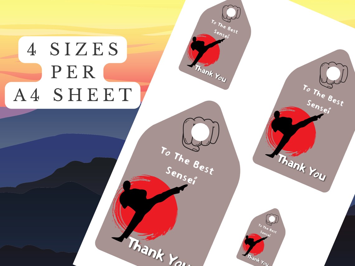 Best Karate Teacher Thank You Tag - Printable Gift for Sensei - Etsy