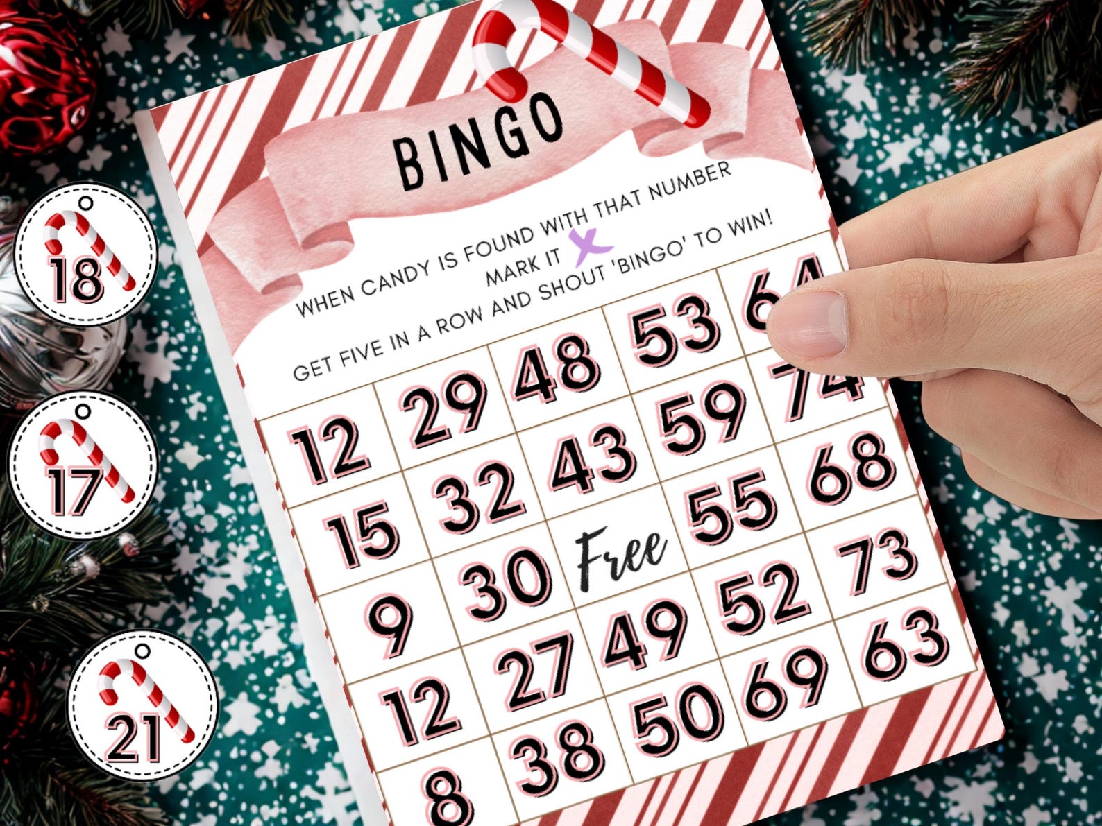 Candy Cane Hunt Bingo Printable Game for Christmas Parties - Etsy