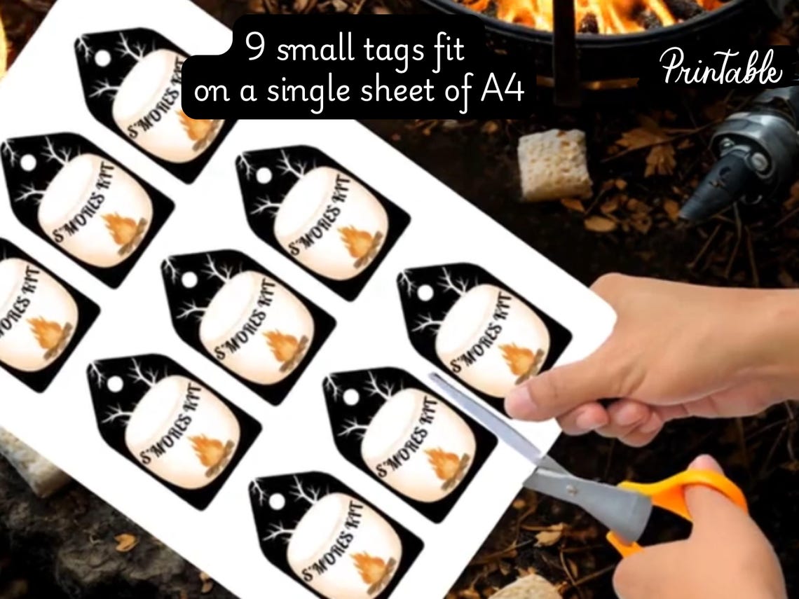 DIY S'mores Kit Gift Tag - Instant Download for Favor Bags - Etsy